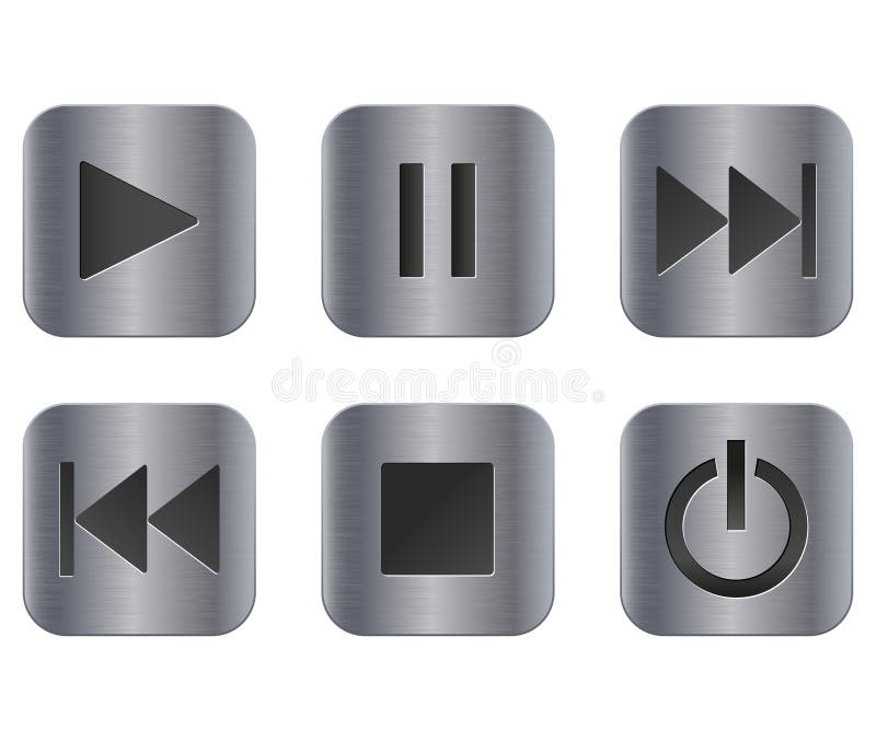 Media Buttons Control Panel. with Pressed Buttons Stock Vector ...