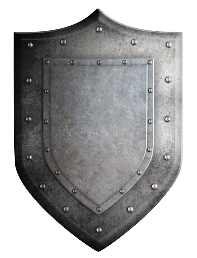 Narrow Medieval Metal Shield Isolated Stock Photo - Image of metal ...