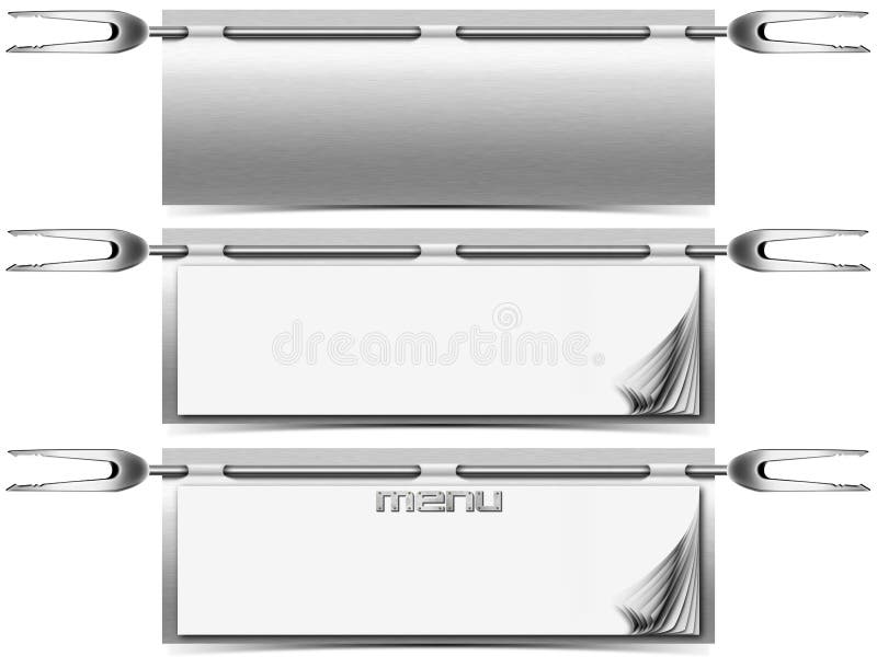 Metal Menu with Blank Pages Stock Illustration - Illustration of banner ...