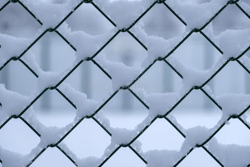 Metallic Grid with Snow Background Stock Photo - Image of cold, frozen ...