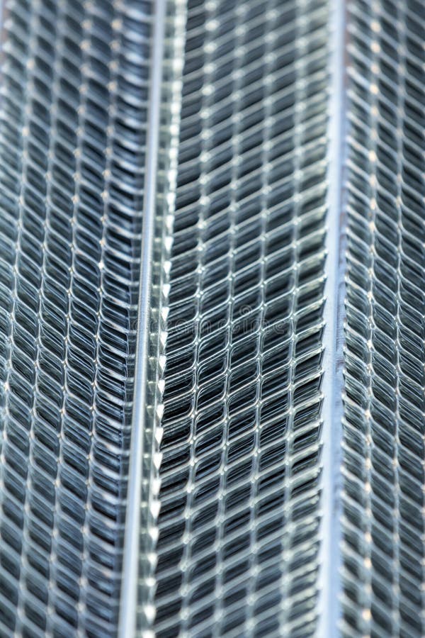 Metal Mesh Sheets Welded Together in Angled Panels To Form Roofing ...