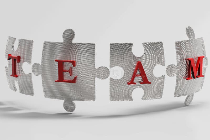 Metal Mesh Team Puzzle Pieces Stock Illustration - Illustration of ...