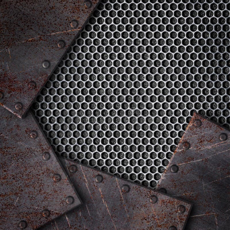 Metal Mesh Texture Bonded with Rivets, Hard Background, 3d Stock ...