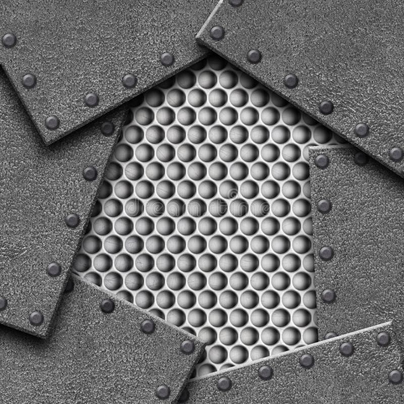 Metal Mesh Texture Bonded With Rivets, Hard Background, 3d Stock ...