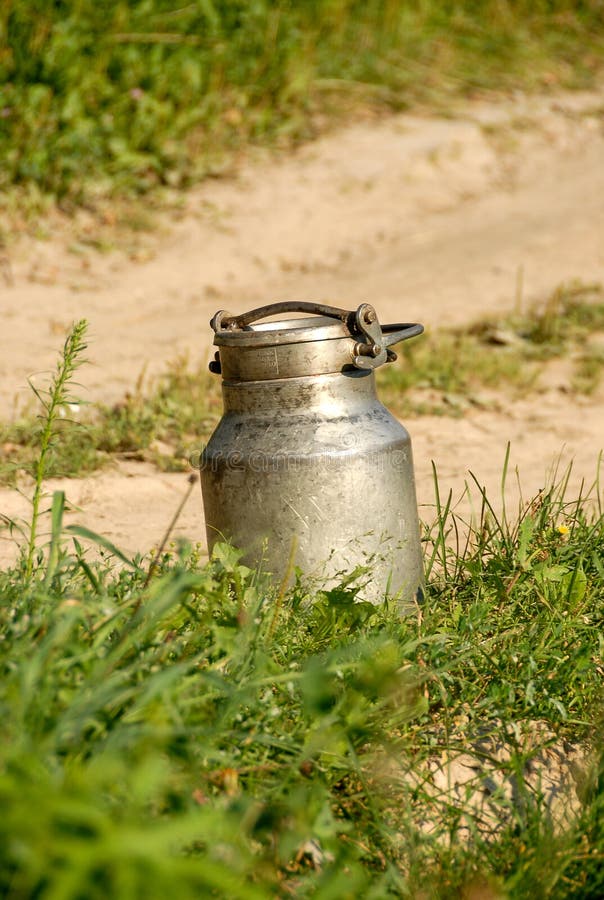 Metal Milk Canister, Milk Container Stock Image - Image of farmer ...