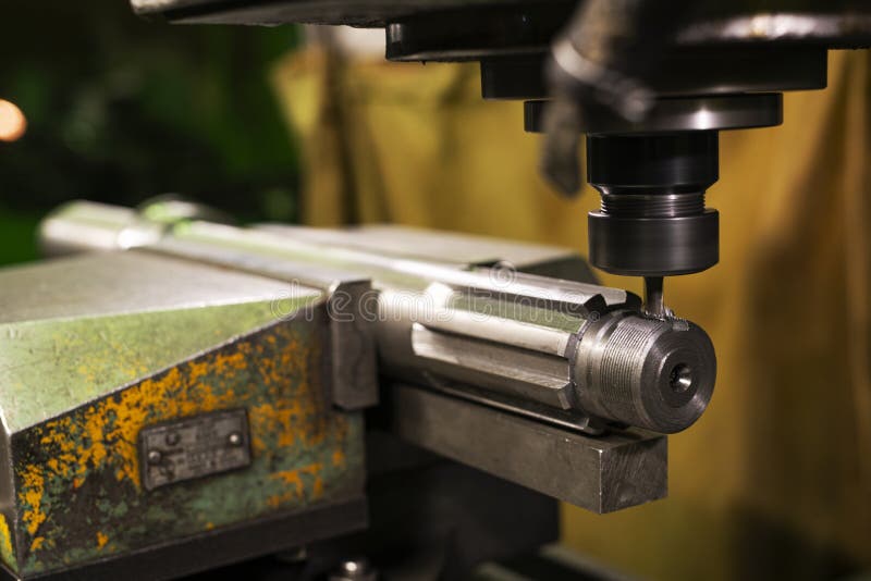Metal Milling Machine Close Up Shot Stock Image - Image of system ...