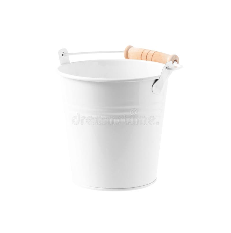 Metal Miniature Bucket on White Background Stock Image - Image of ...
