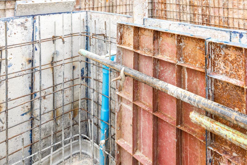 Metal Mold for Cement Construction Stock Image - Image of structure ...