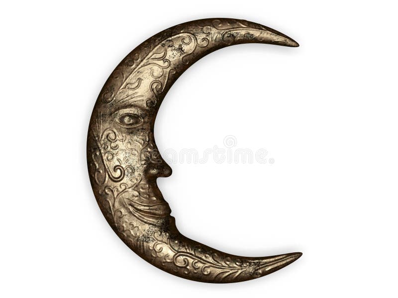Metal moon stock illustration. Illustration of celestial - 59289816