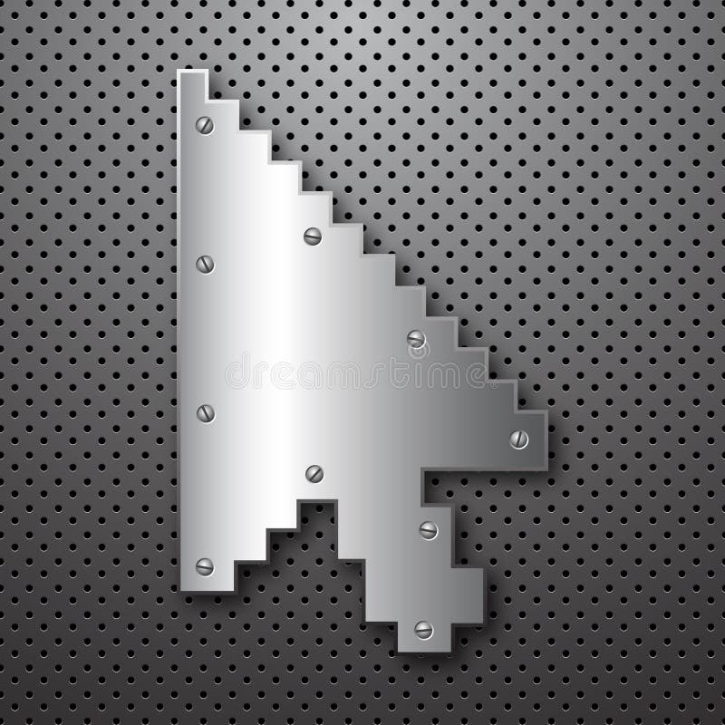 Metal mouse arrow cursor stock vector. Illustration of pointer - 21431762
