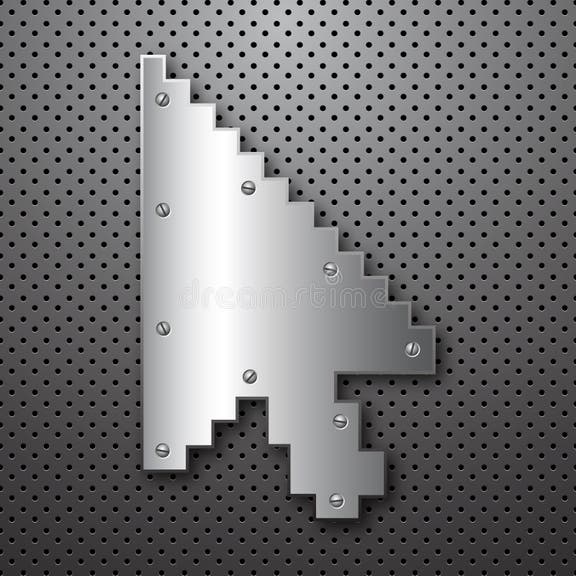 Metal mouse arrow cursor stock vector. Illustration of pointer - 21431762