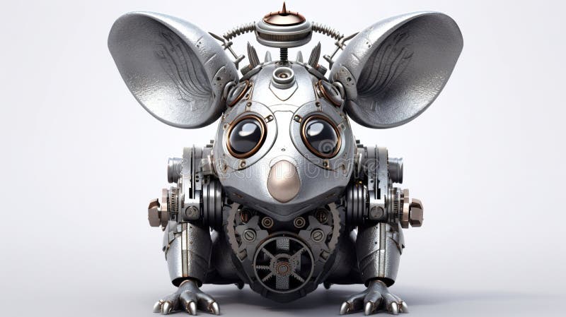 A Metal Mouse with a Clock on it S Head. Generative AI Image. Stock ...