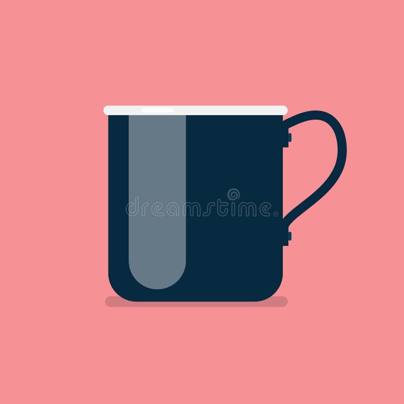 Metal mug in flat style stock vector. Illustration of icon - 155207843