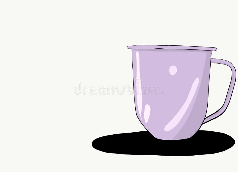 Purple mug stock illustration. Illustration of handle - 122416665