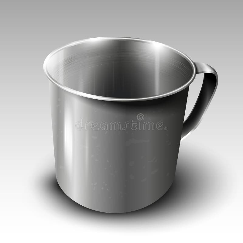 Metal Mug - Vector EPS 10 Illustration Stock Vector - Illustration of ...