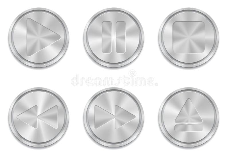Set App Icons, Metallic Media Player Buttons Colle Stock Vector ... Set App Icons, Metallic Media Player Buttons Colle Stock Vector ...