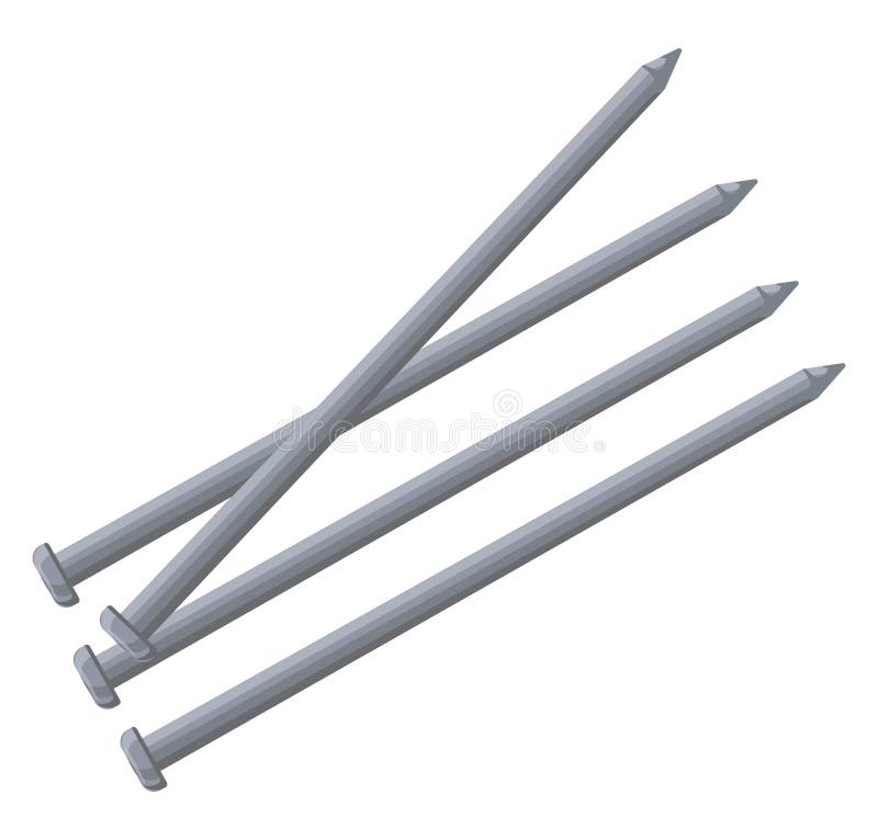 Metal nails, icon stock vector. Illustration of white - 262387396