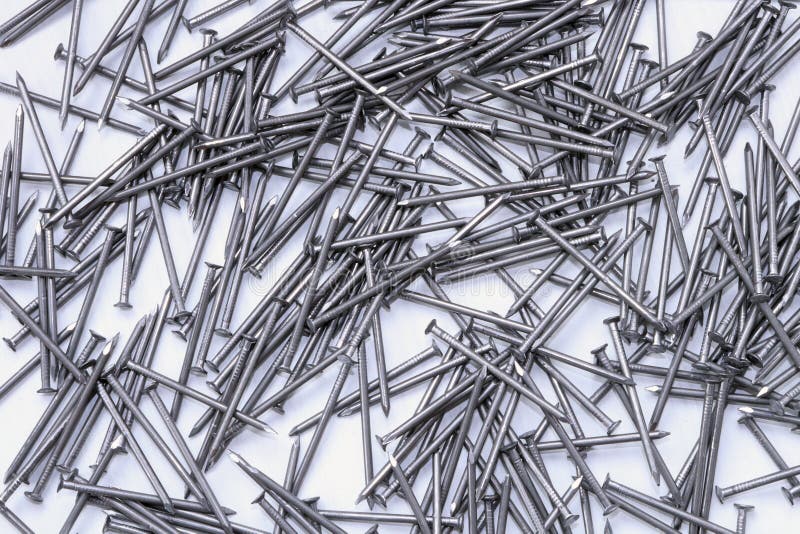Metal Nails. Texture. Many New Long Iron Nails Stock Illustration ...