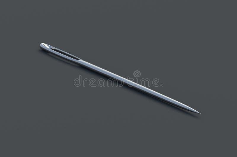 Metal Needle for Sewing on Gray Background. Tailor Tool Stock ...