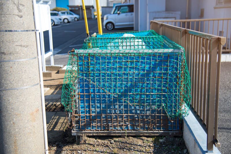 The Metal Net Box of Container for Collection of the Plastic Bottles ...