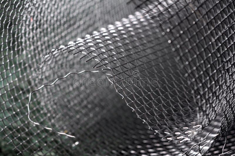 Metal net closeup stock image. Image of wavy, rolled - 38335943