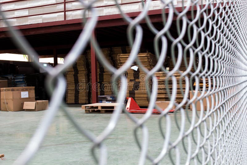 The Metal Nets Protect Area is on Warehouse Stock Image - Image of ...