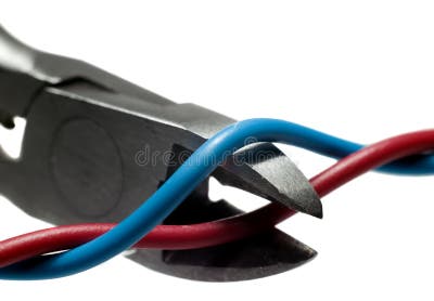 Metal Nippers is Cutting Red Wire Stock Photo - Image of cable, repair ...