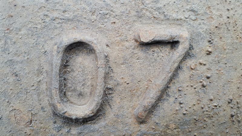 Metal Number 7. Texture of Rusty Metal in the Form of Figures 07 Stock ...