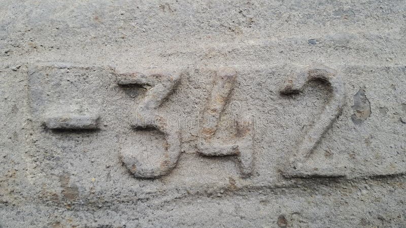 Metal Number 342. Texture of Rusty Metal in the Form of Figures 342 ...