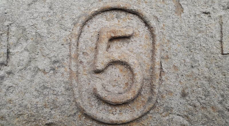 Metal Number 5. Texture of Rusty Metal in the Form of Figures 5 Stock ...