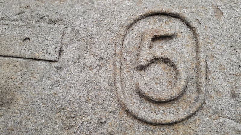 Metal Number 5. Texture of Rusty Metal in the Form of Figures 5 Stock ...