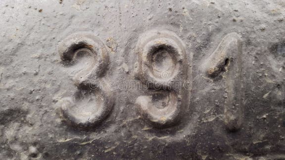 Metal Number 391. Texture of Rusty Metal in the Form of Figures 391 ...