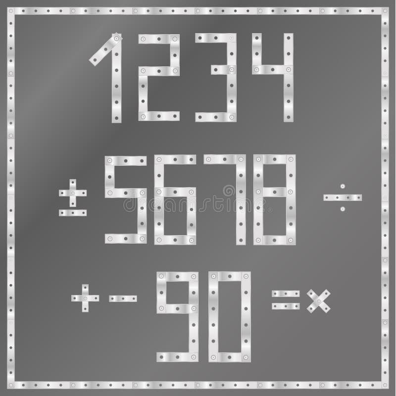 Metal numbers stock vector. Illustration of metal, font - 21245928