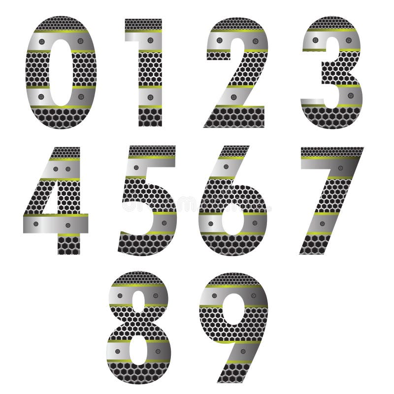 Metal numbers stock vector. Illustration of five, four - 48138175