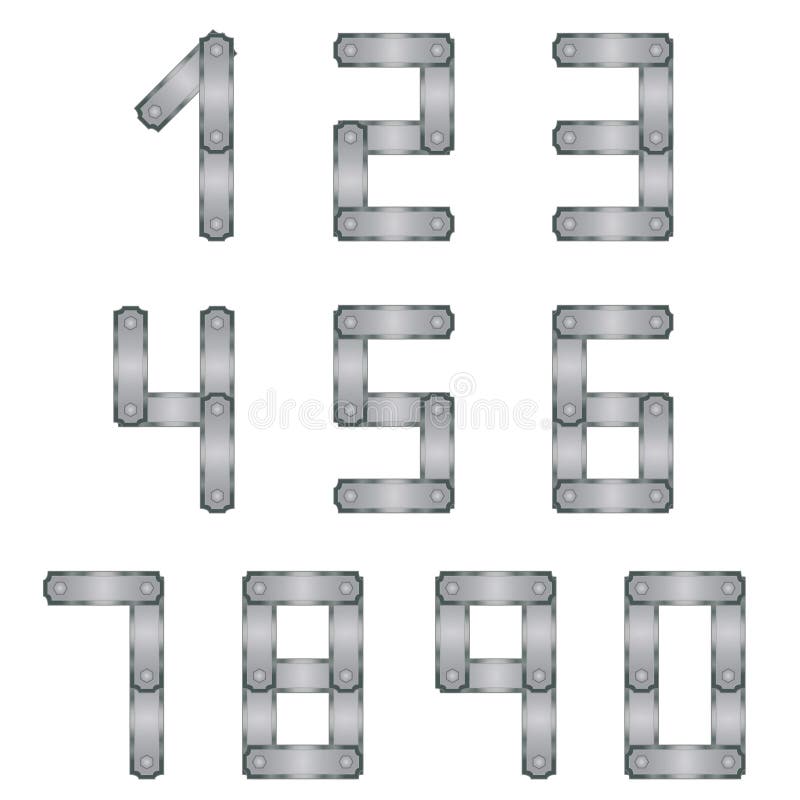 Metal numbers stock illustration. Illustration of isolated - 33158908