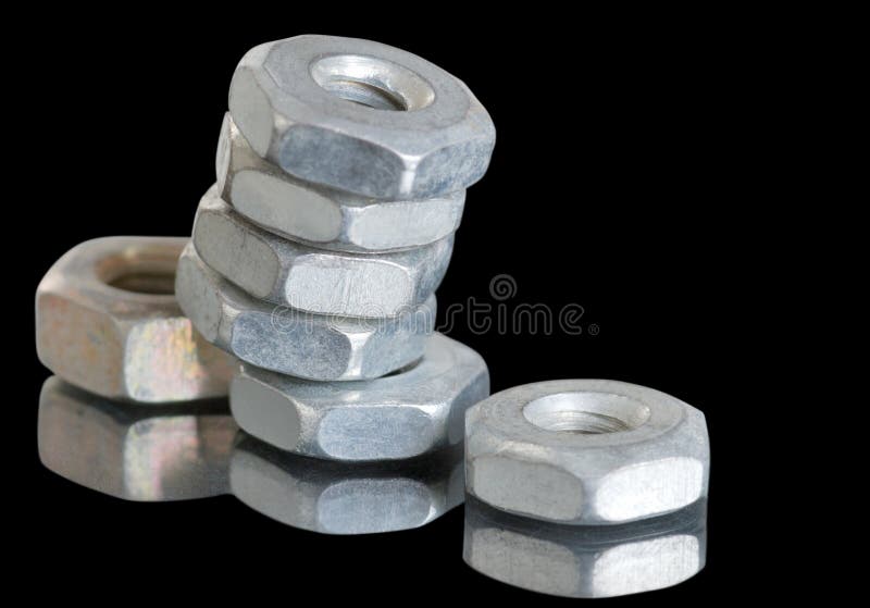 Metal nut stock image. Image of bolt, elements, black - 22185043