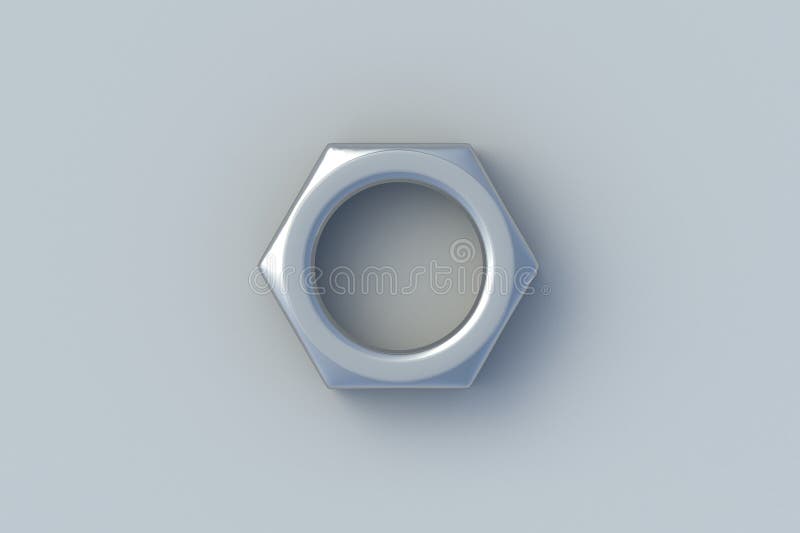 Metal Nut on Gray Background. Construction Materials. Industrial ...