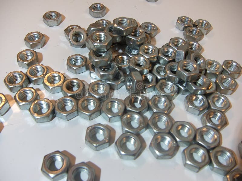 Metal Nut Isolated on White Background. Steel Hardware Stock Photo ...