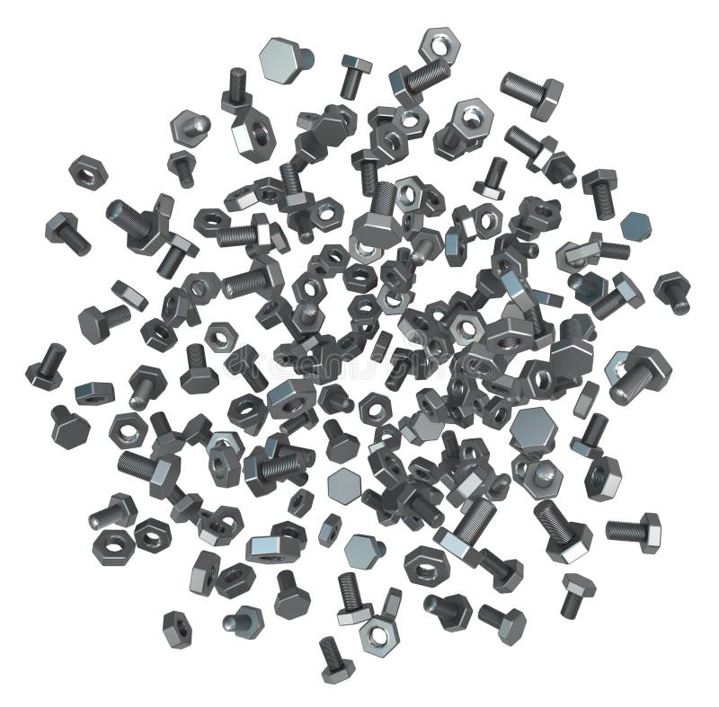 Metal Nuts and Bolts stock illustration. Illustration of horizontal ...