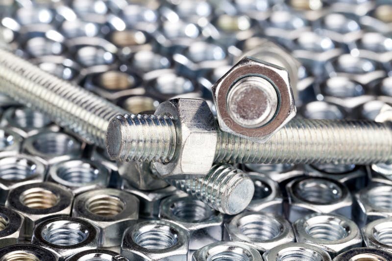 Metal Nuts for Use in Installation Stock Image - Image of construction ...