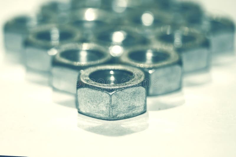 Metal Nuts for Work. Round Details Up Close Stock Photo - Image of ...