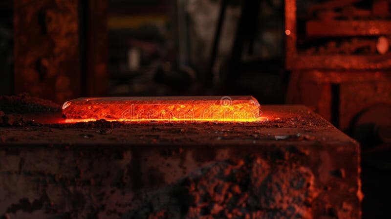 A Metal Object Being Forged in a Blacksmiths Workshop Representing the ...