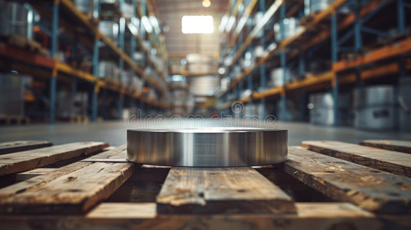 A Metal Object on a Pallet in a Warehouse Stock Image - Image of ...