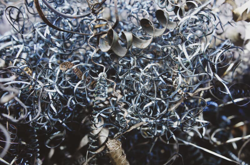 Metal Offcuts. Rusty Swarf Debris Waste Pieces from Turning Process of ...