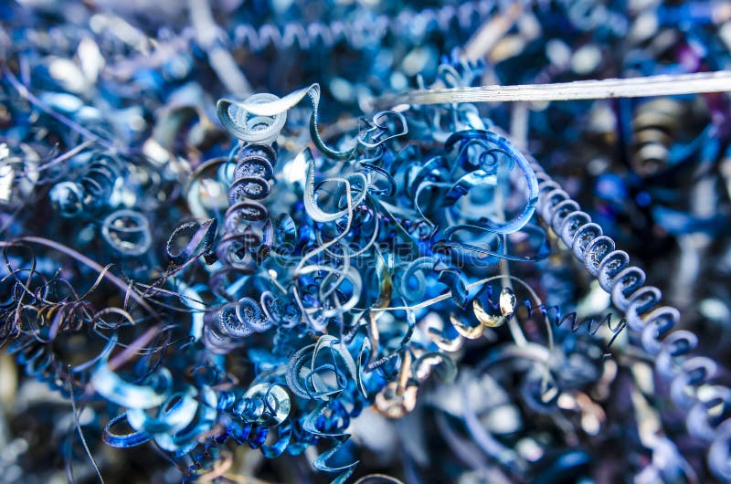 Metal Offcuts. Rusty Swarf Debris Waste Pieces from Turning Process of ...