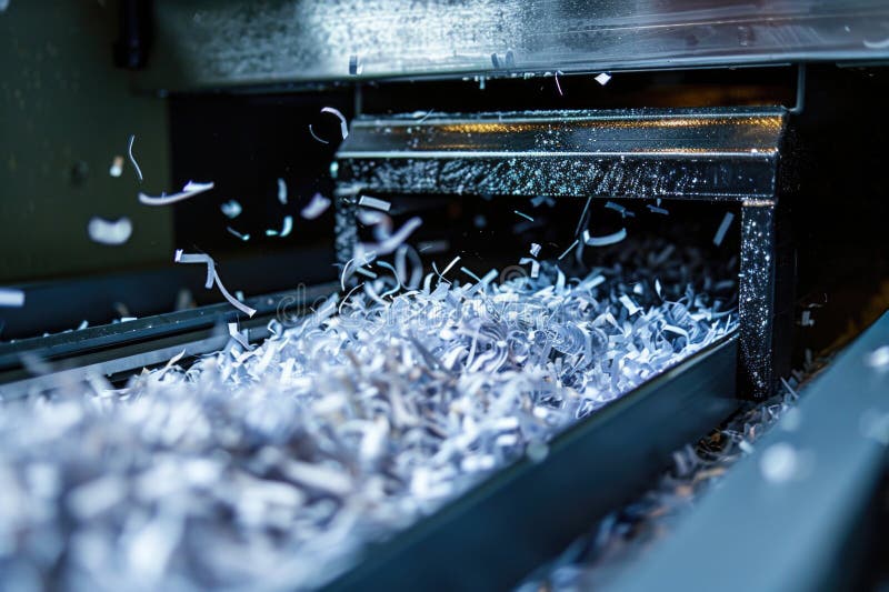 A Metal Office Machine with Shredded Paper Inside Stock Photo - Image ...