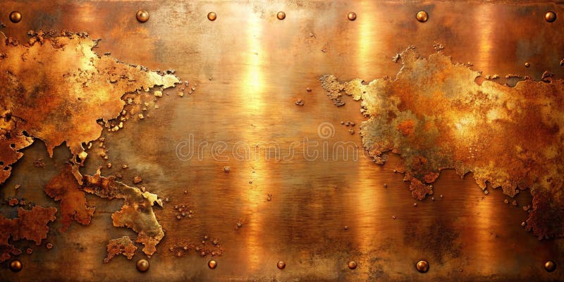 Metal Old Grunge Copper Bronze Rusty Texture Stock Illustration ...