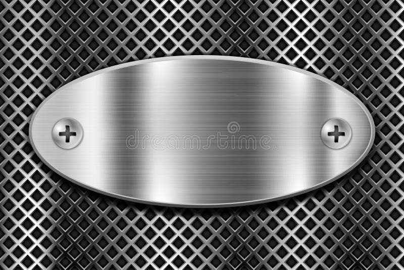 Metal Oval Buttons Set. Stainless Steel Surface for Menu Interface ...