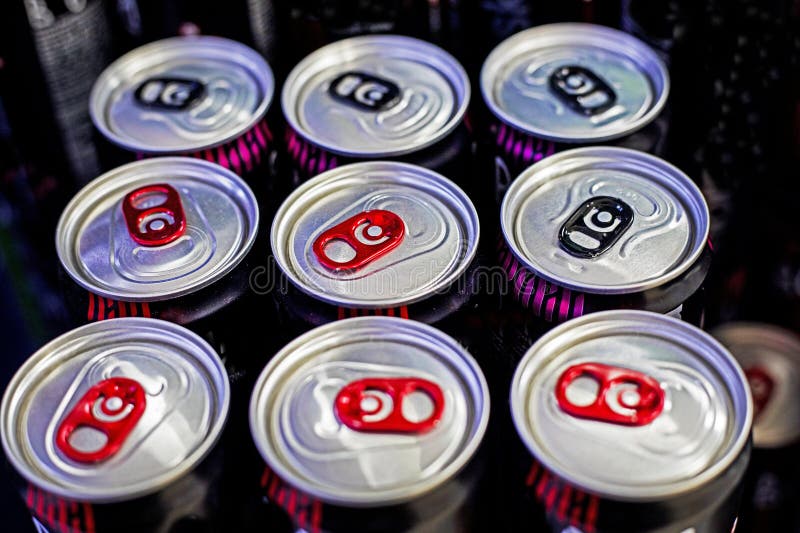 Metal Packaging with Premier Beer, Top View. Beer Day. Stock Photo ...