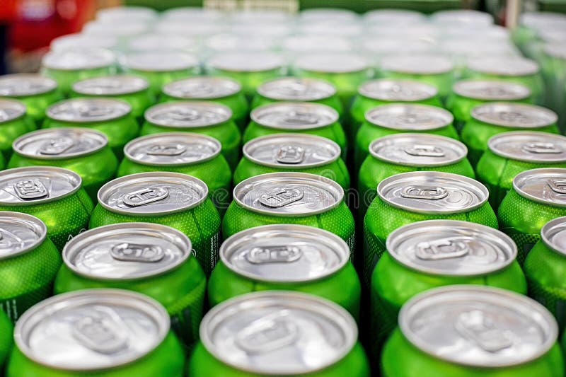Metal Packaging with Premium Beer, Top View. Beer Day Patrick S Day ...